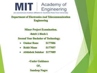 Second Year ENTC Engg (Minor Project) on Motion Imitating Robotic Arm ...