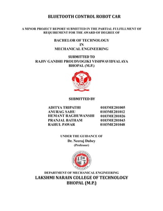 B.tech Final Year Project report format.pptx | Robotics | Technology ...