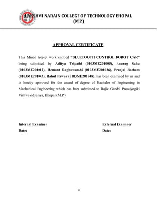 B.tech Final Year Project report format.pptx | Robotics | Technology ...