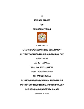 Minor project report on smart materials | PDF