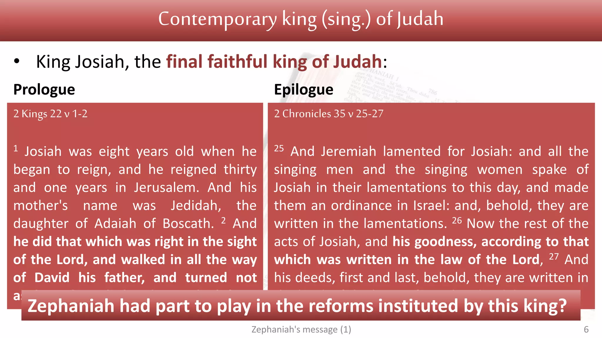Minor Prophets & their Message - Zephaniah | PPTX