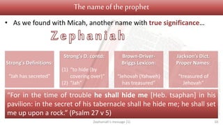 Minor Prophets & their Message - Zephaniah | PPTX