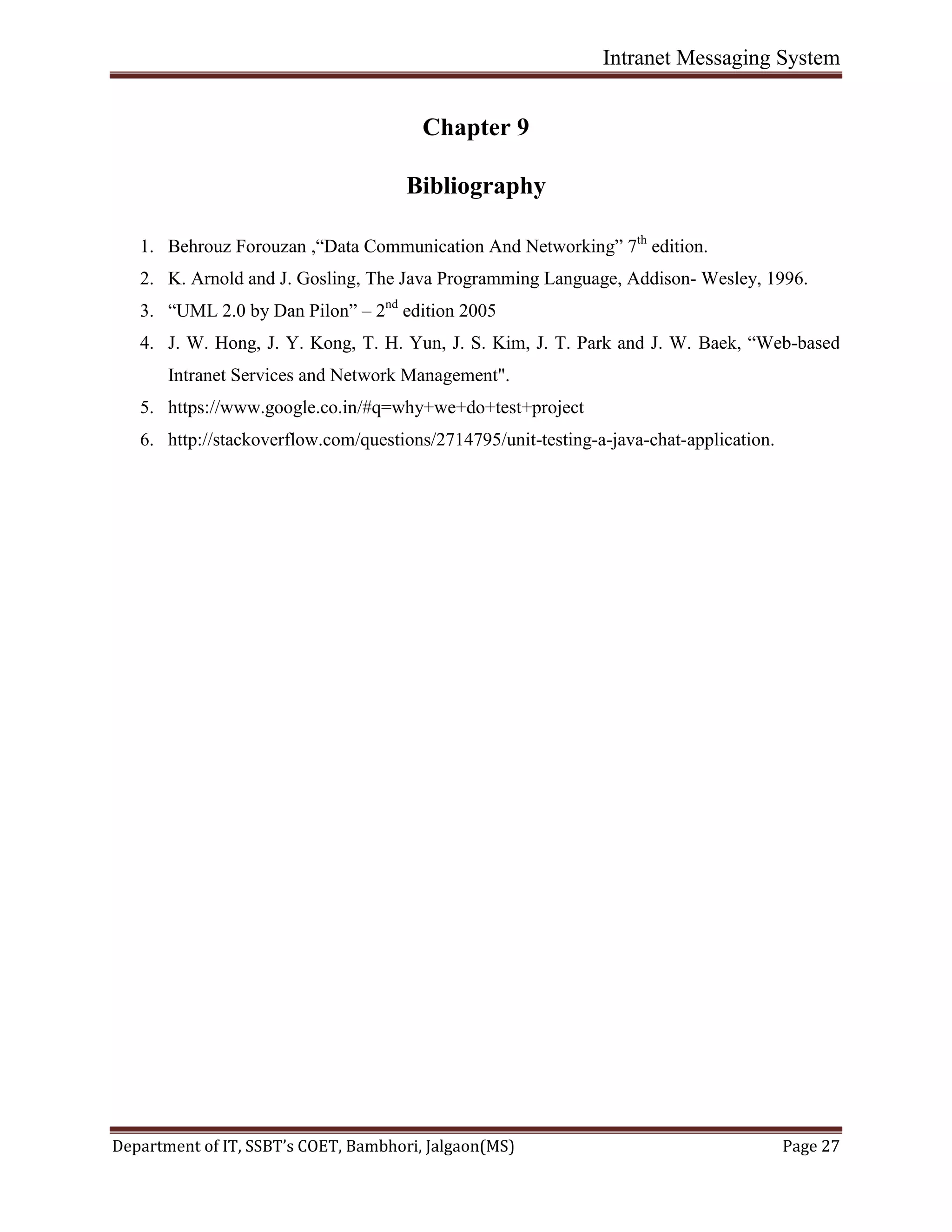 Intranet Messaging Project Report -phpapp02 | PDF