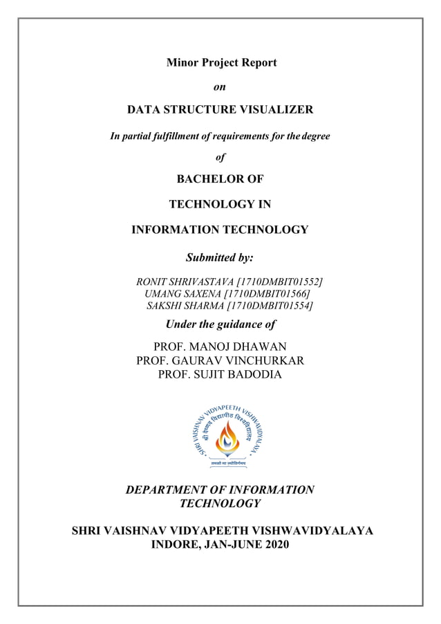Minor Project Synopsis on Data Structure Visualizer | PDF | Graphics Software | Computer ...