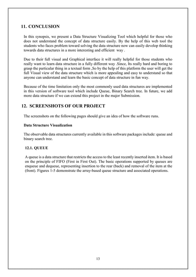 Minor Project Synopsis On Data Structure Visualizer Pdf