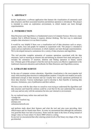 Minor Project Synopsis on Data Structure Visualizer | PDF