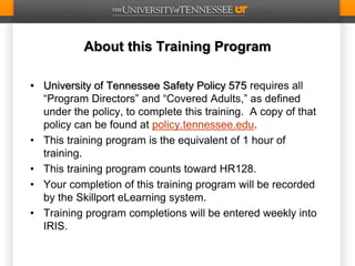 minors-child-protection-training-schedule.ppt