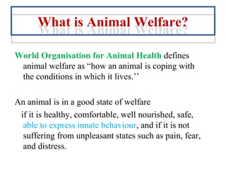 ANIMAL BEHAVIOUR AND WELFARE | PPT