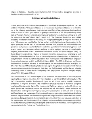 Minorities Rights in Islam and situation in pakistan | PDF