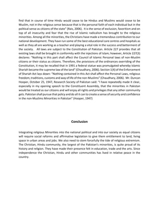 Minorities Rights in Islam and situation in pakistan | PDF