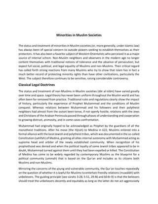 Minorities Rights in Islam and situation in pakistan | PDF