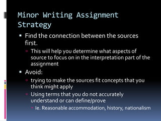 Minor writing assignment | PPT
