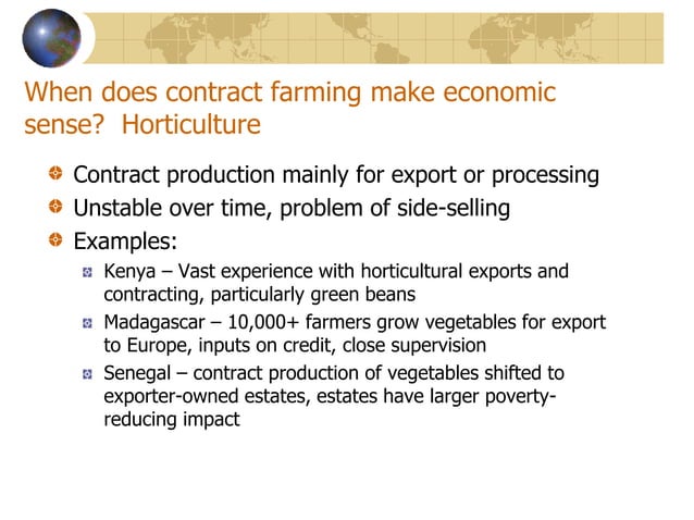 Contract farming in Africa: Opportunities and Challenges | PDF