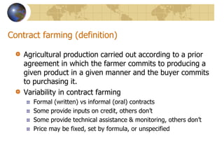 Contract farming in Africa: Opportunities and Challenges | PDF