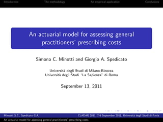 Actuarial modeling of general practictioners' drug prescriptions costs ...