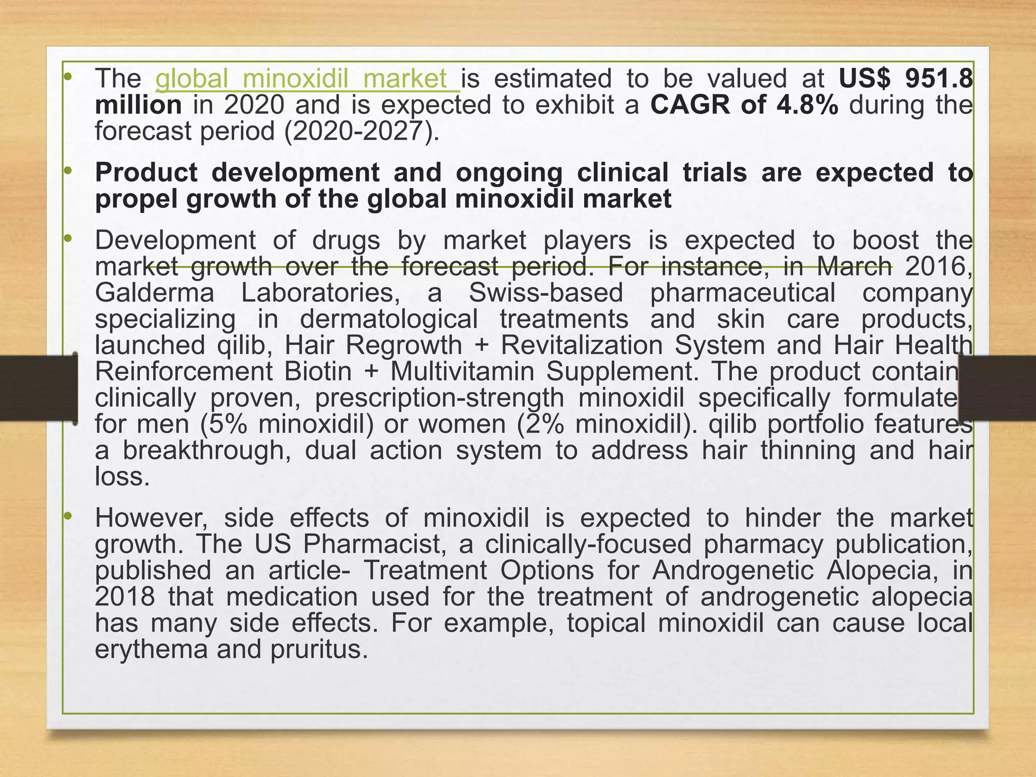 Minoxidil market report | CMI PR | PPTX