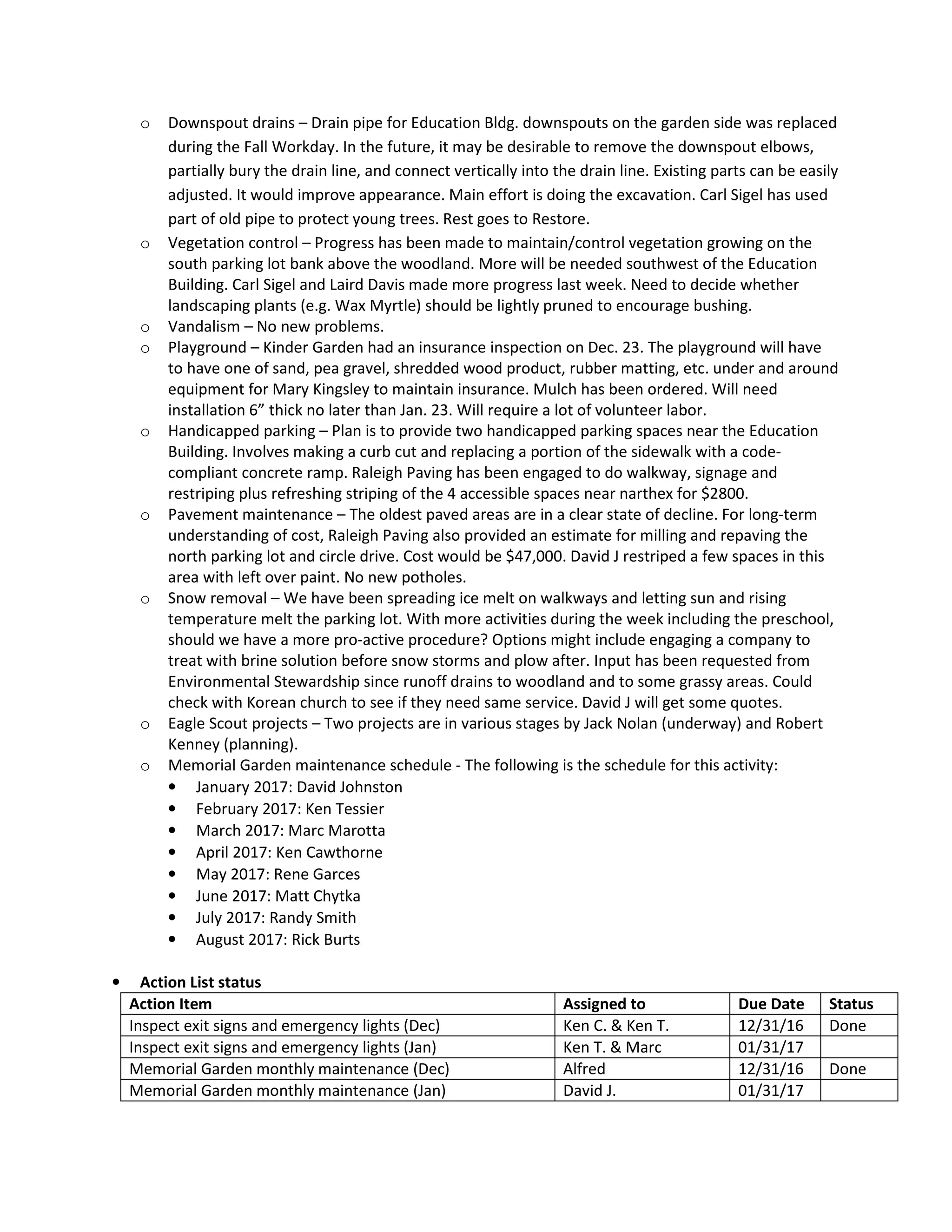 Minsitry teams minutes January 2017 | PDF