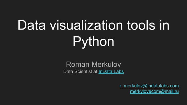 Data Visualization Tools in Python | PPT
