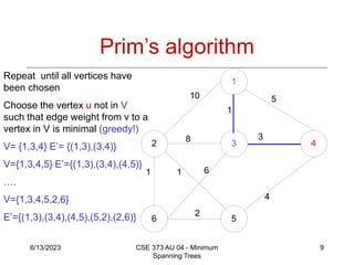 MinSpanningTreespresantion.ppt | Internet | Computing