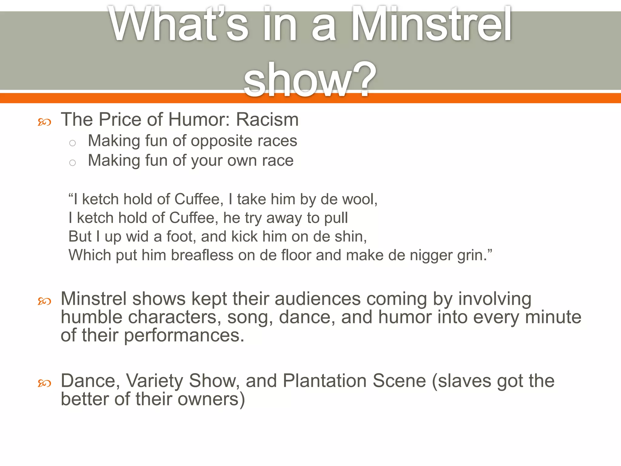 Minstrel shows presentation | PPTX