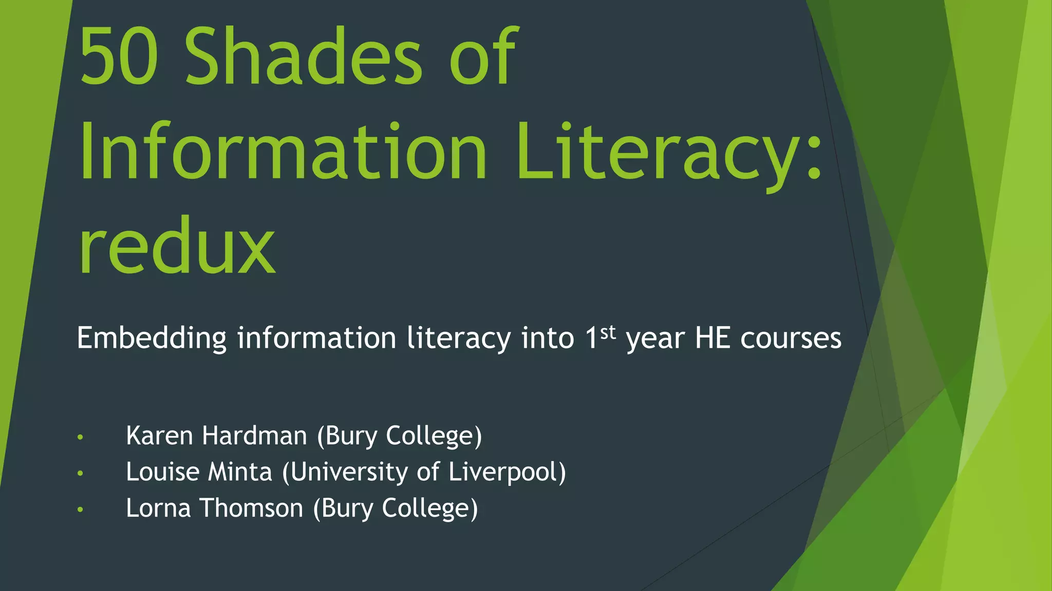 ARLG 2019: Minta 50 shades of information literacy | PPT