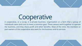 Cooperative / Forms of Organization. Ppt | PPTX | Business | Business ...