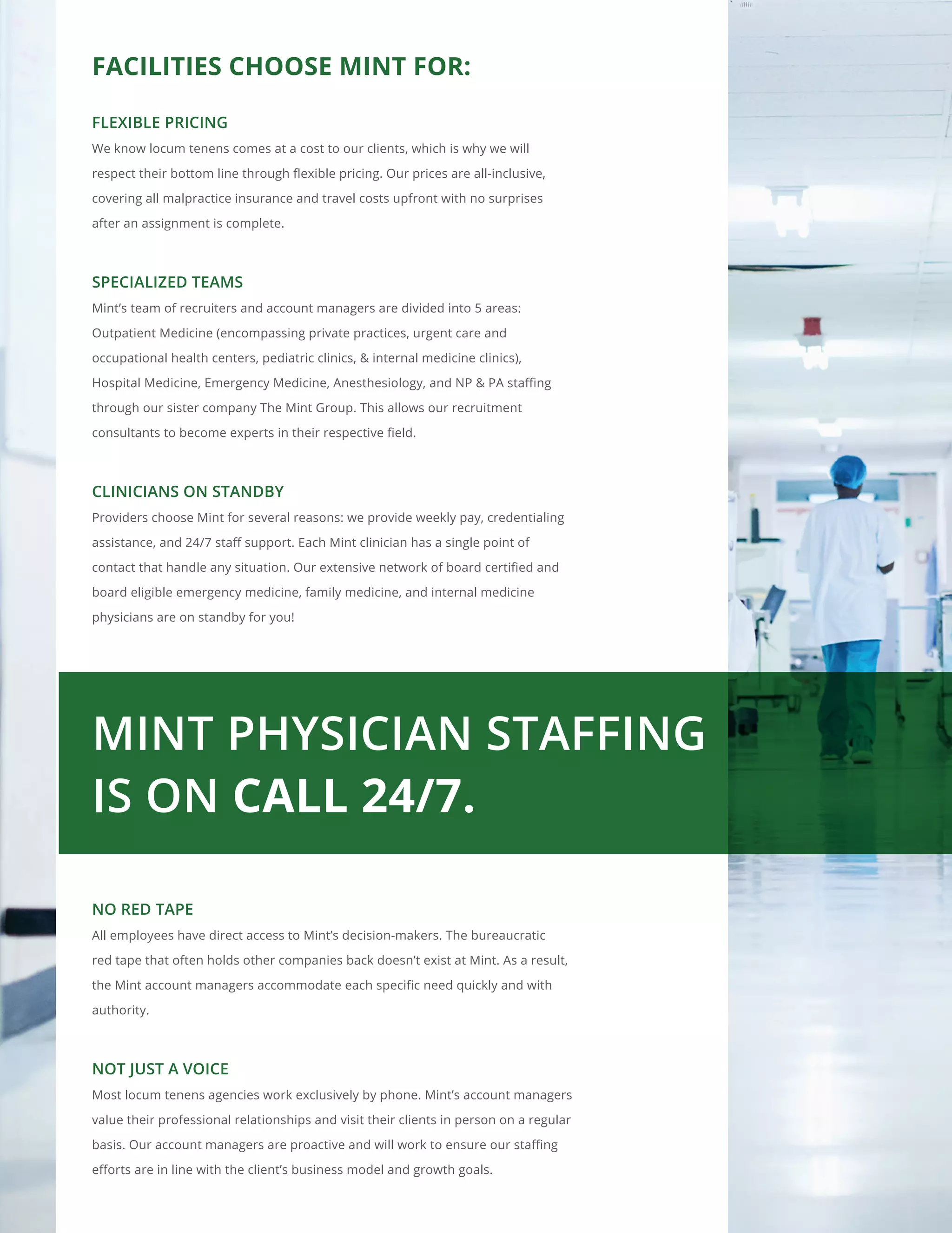 Mint Physician Staffing Brochure | PDF