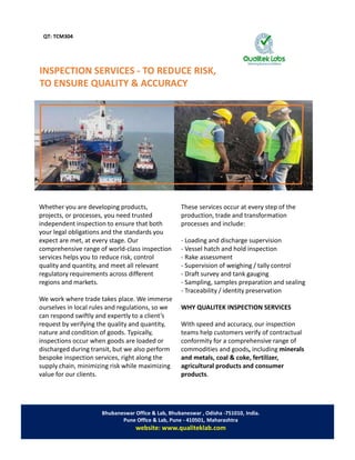 Mineral Inspection | Qualitek Labs | PDF