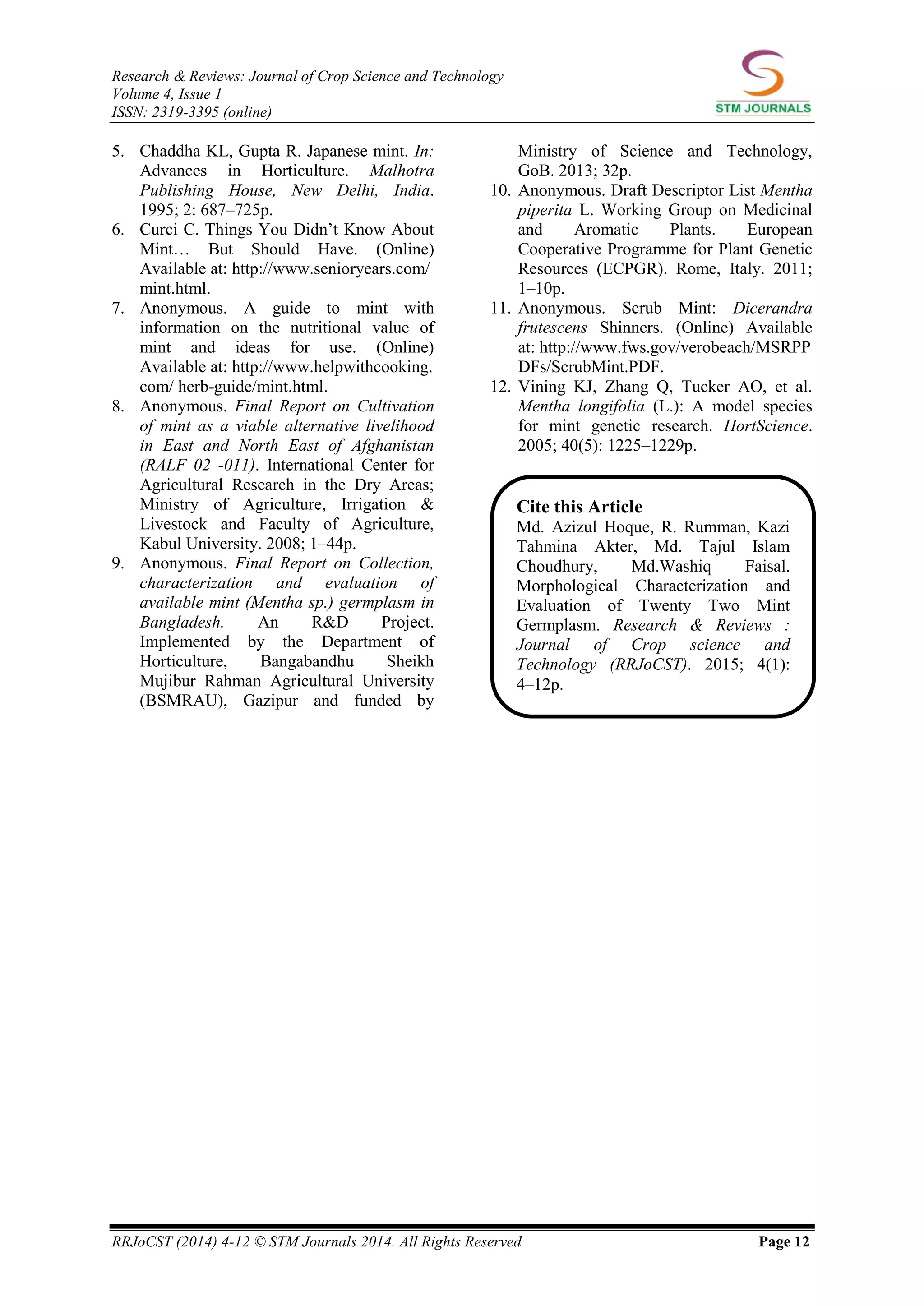 Mint characterization Journal paper | PDF