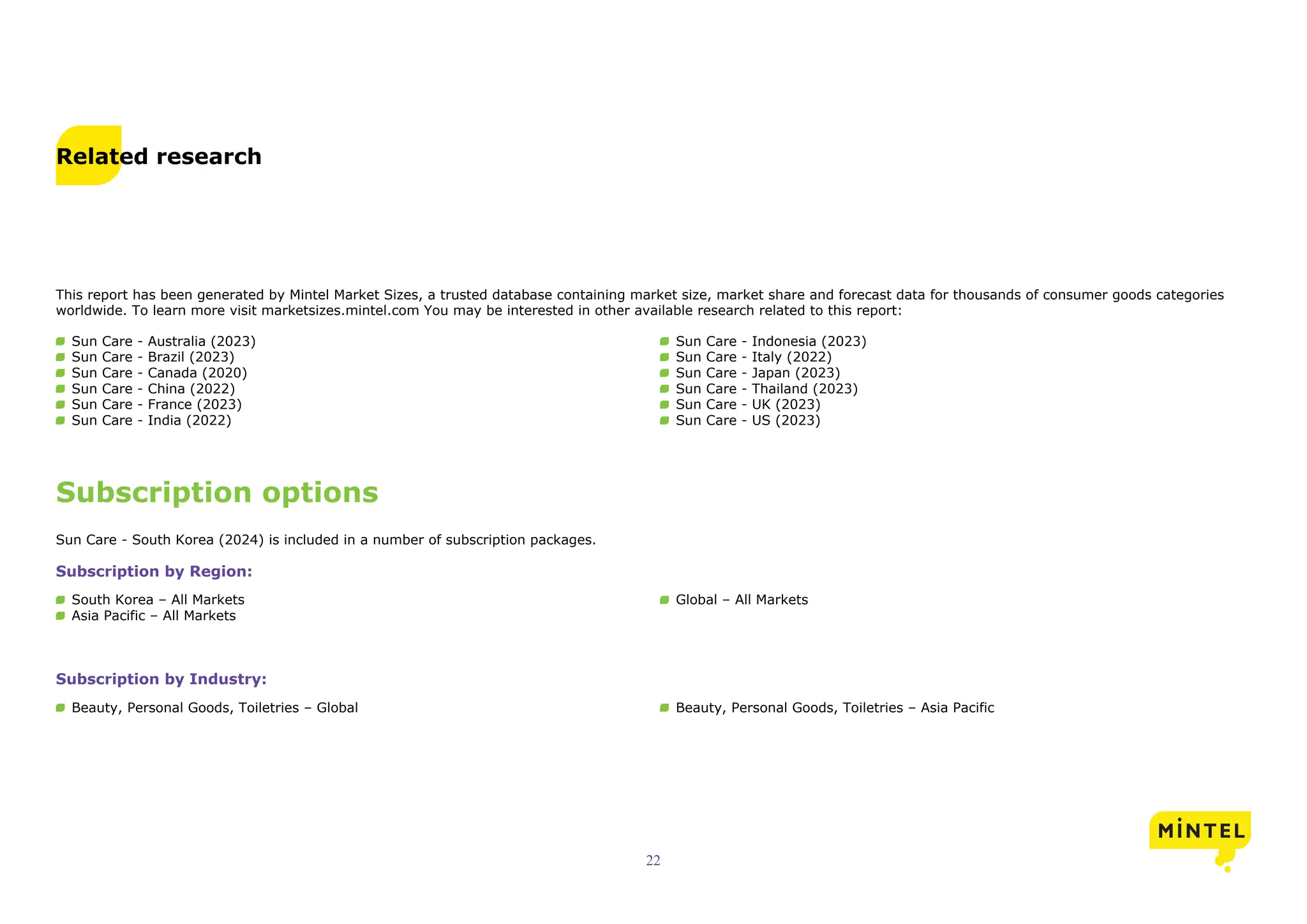 Market Sizes Sample Report - 2024 Edition | PDF