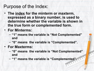Minterm and maxterm | PPT