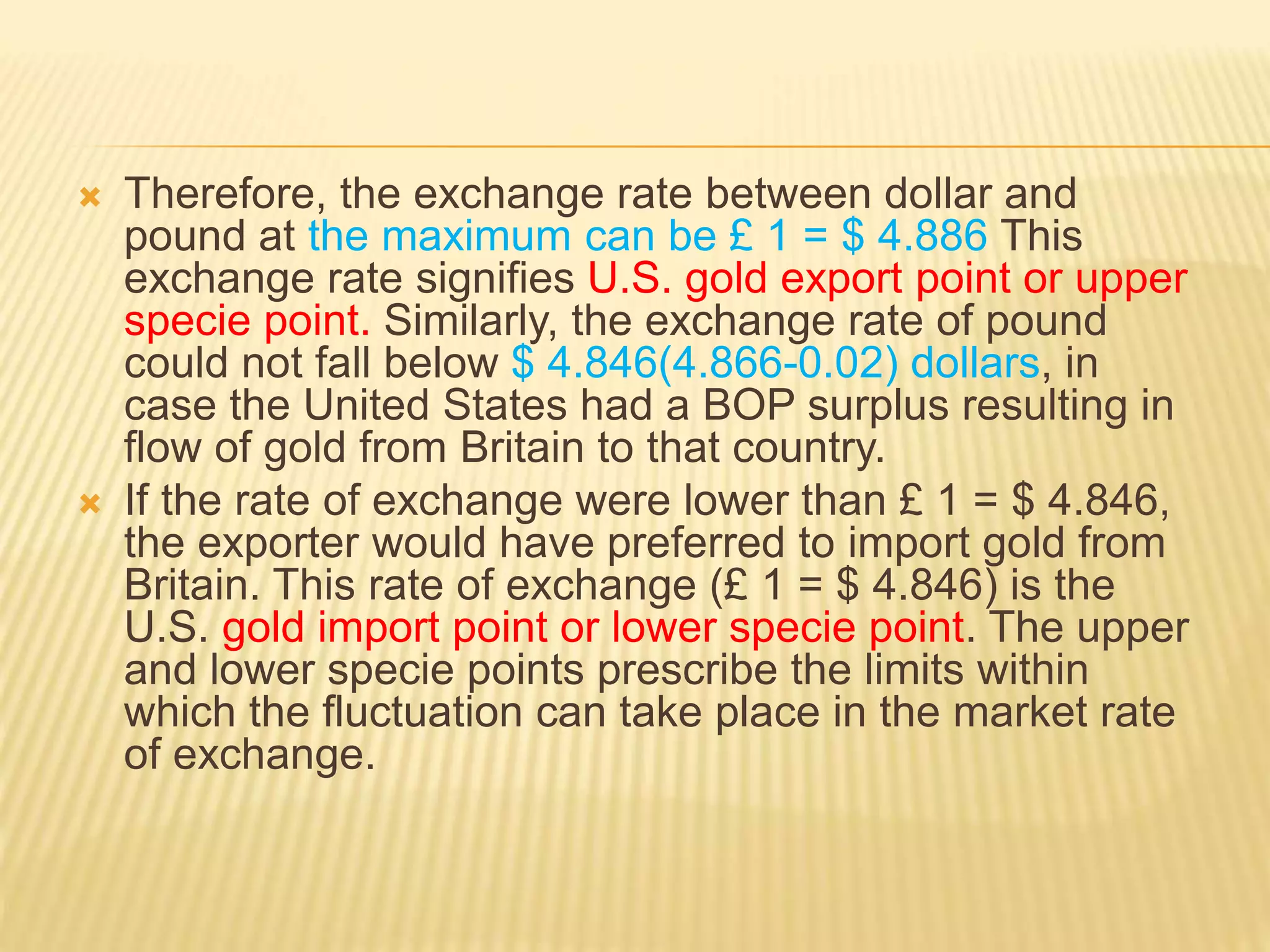 Mint Parity theory of Exchange rate determination | PPTX