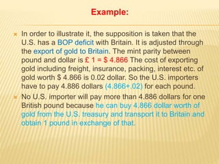 Mint Parity theory of Exchange rate determination | PPTX