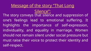 " Jaya : Silence as Resistance " - That long silence | PPTX