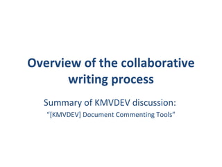 Collaborative writing process & proper tools | PPT