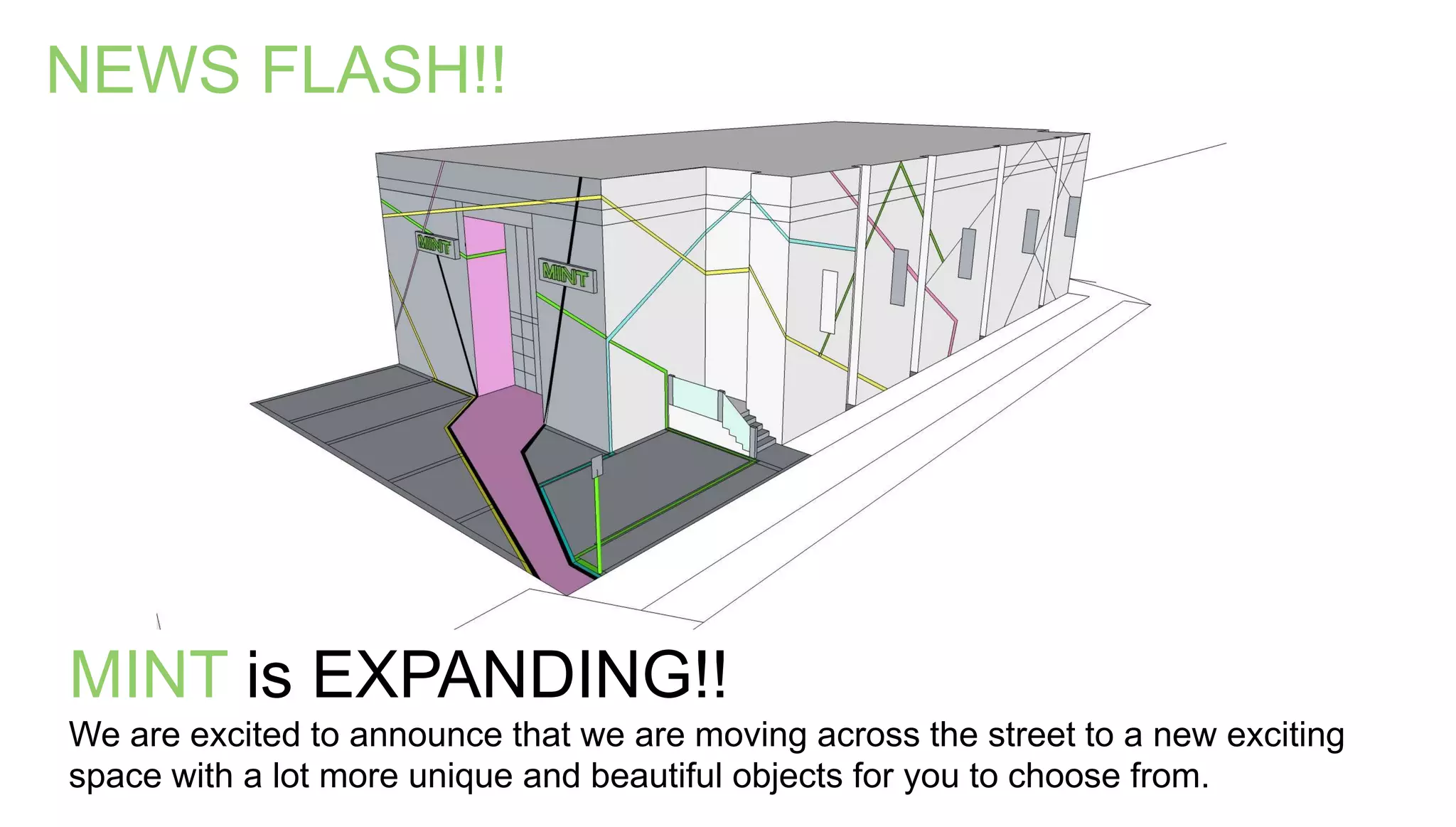 Mint screen saver new store announcement | PPTX