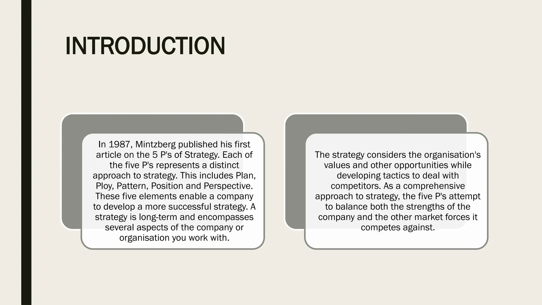 MINTZBERG 5Ps MODEL Strategic Management | PPTX