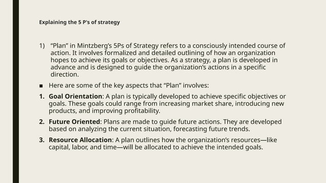 MINTZBERG 5Ps MODEL Strategic Management | PPT