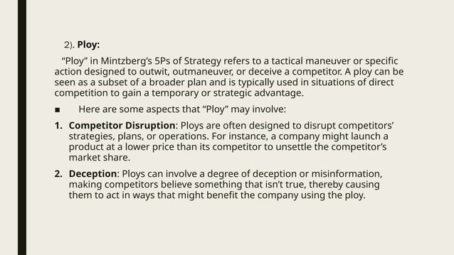 MINTZBERG 5Ps MODEL Strategic Management | PPT