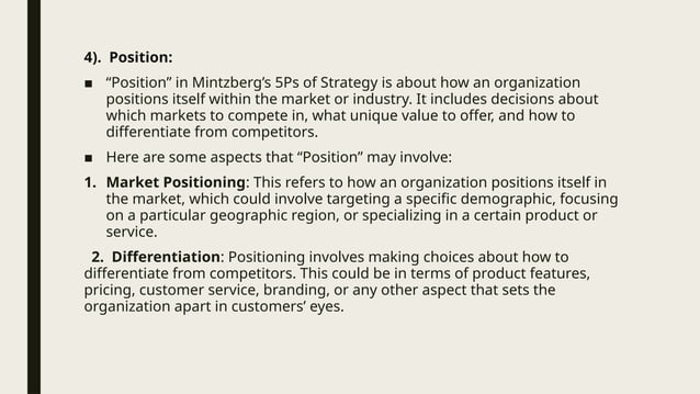 MINTZBERG 5Ps MODEL Strategic Management | PPT