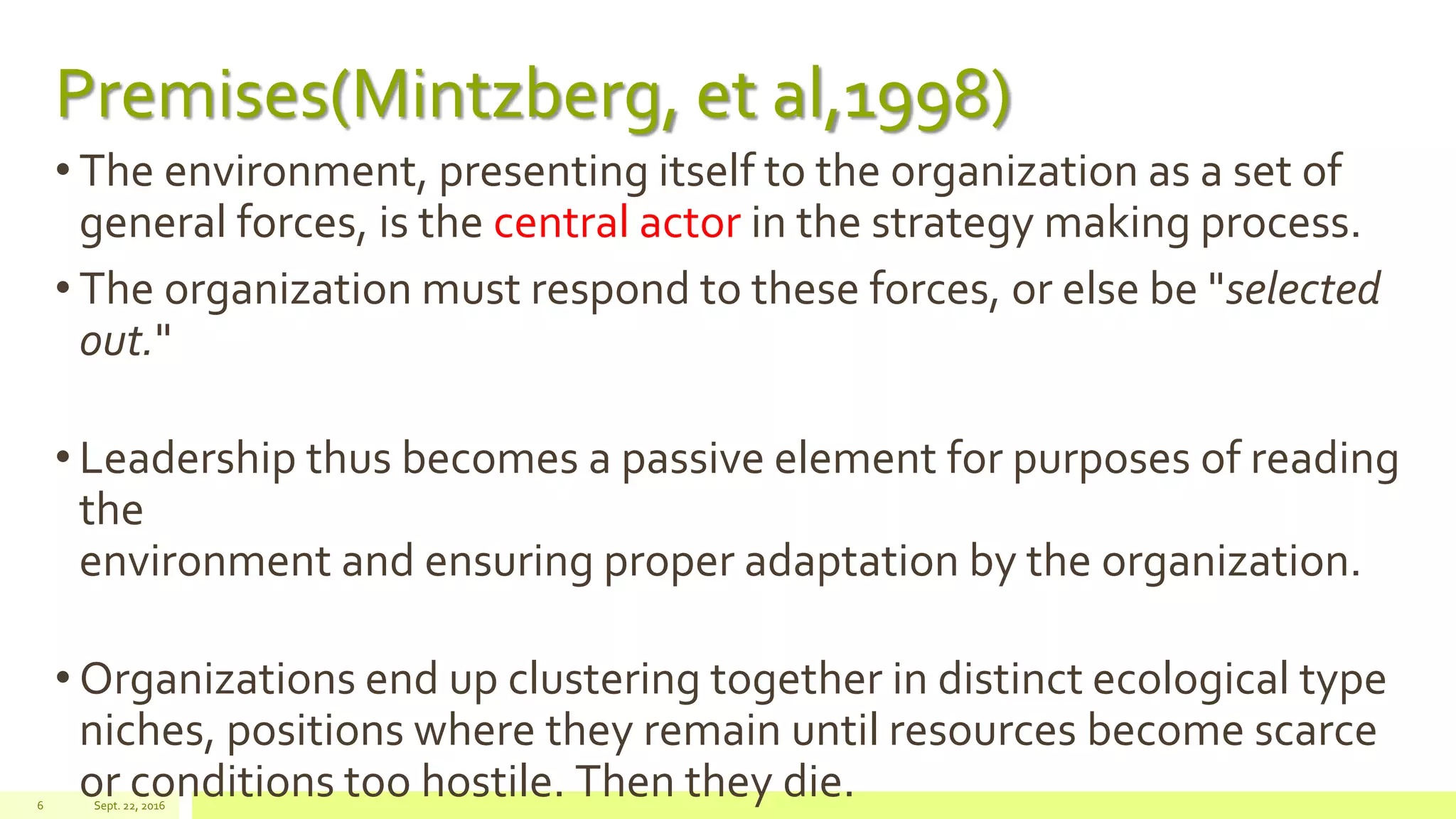 Mintzberg's Environmental School | PPT