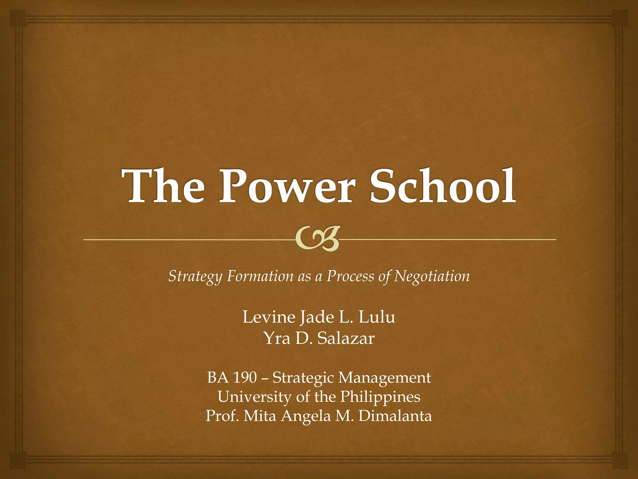 Mintzberg's Power School | PPTX