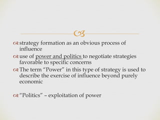 Mintzberg's Power School | PPTX