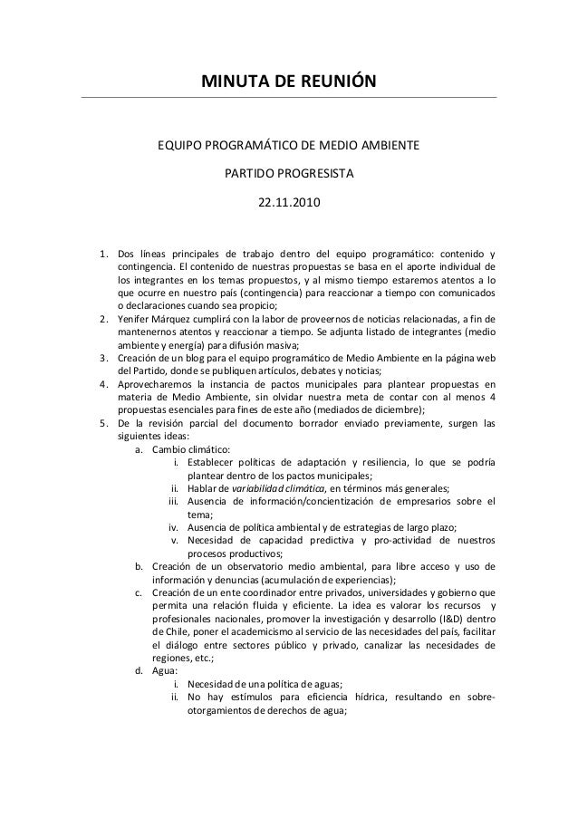 Ejemplo De Minutas De Reunion Fresh La Minuta Ejemplos Y Formatos My