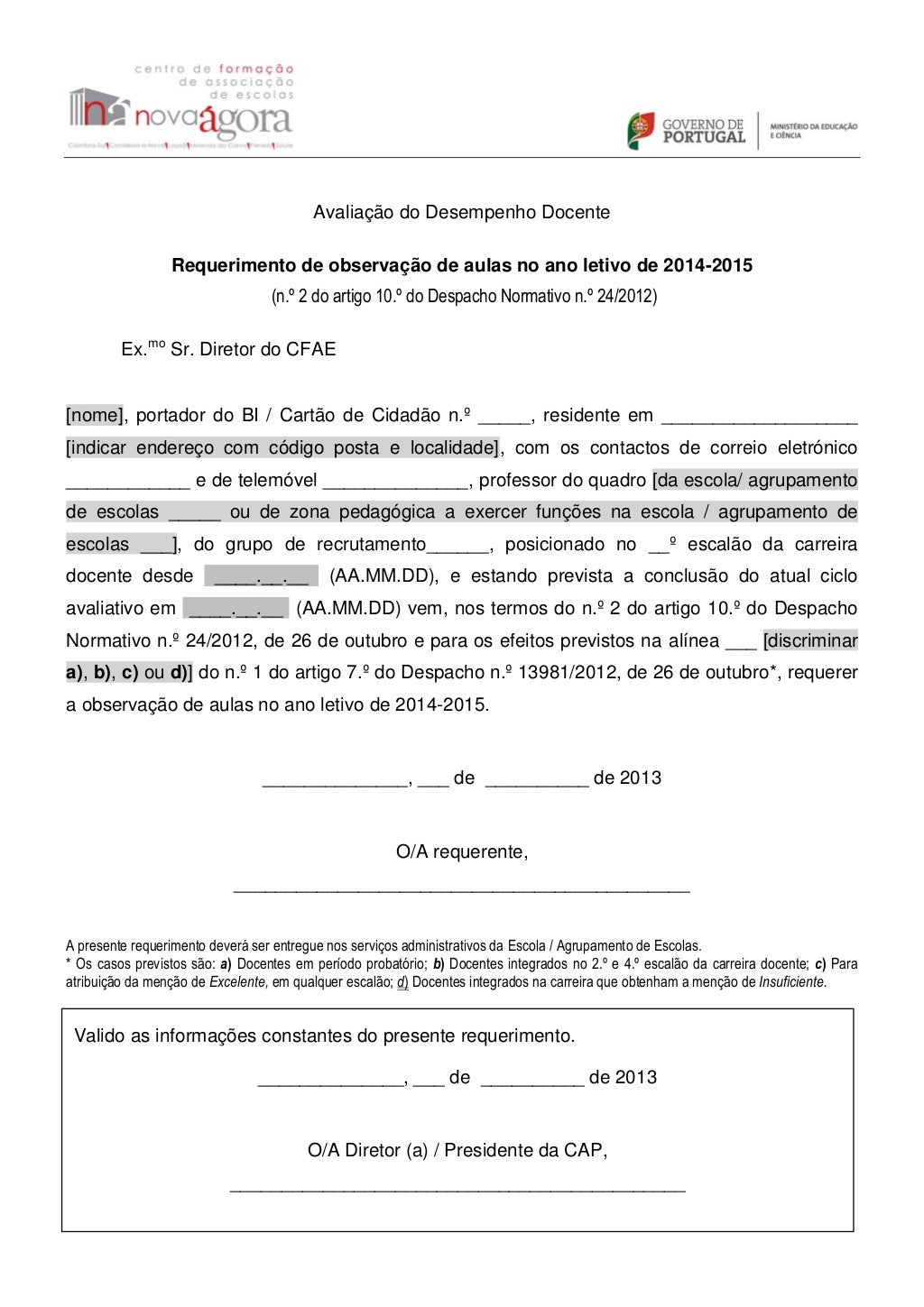 Modelo De Requerimento Escolar - FDPLEARN