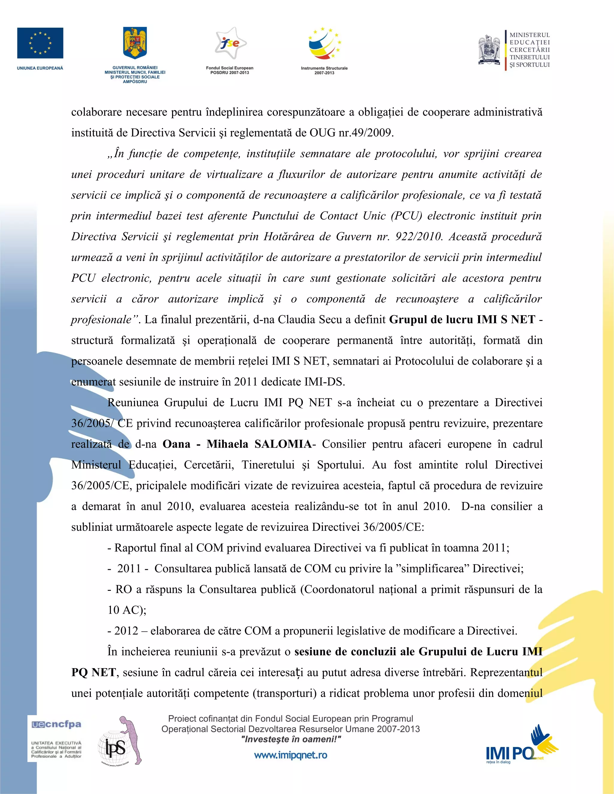 Minuta prima reuniune GL IMI PQ NET | DOC
