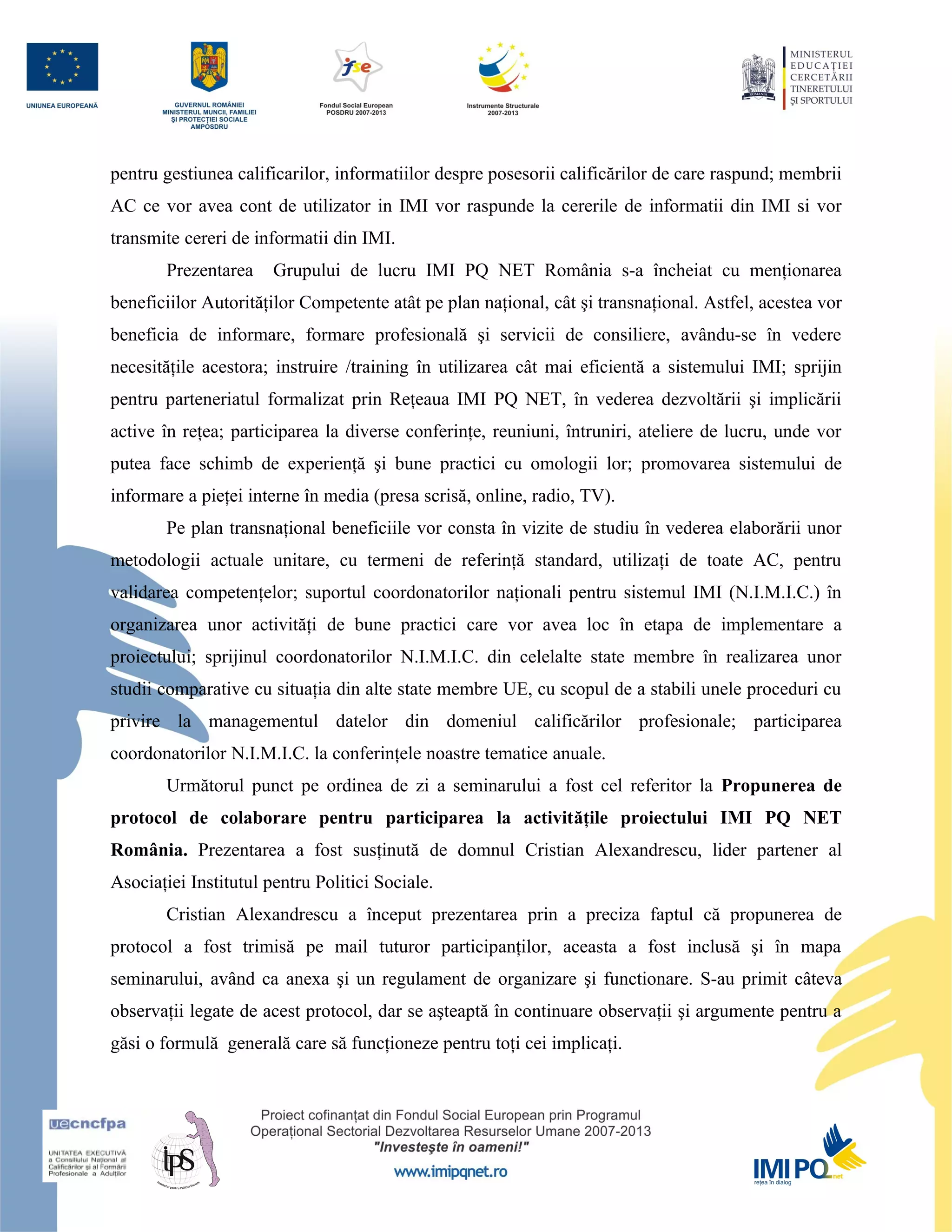 Minuta prima reuniune GL IMI PQ NET | DOC