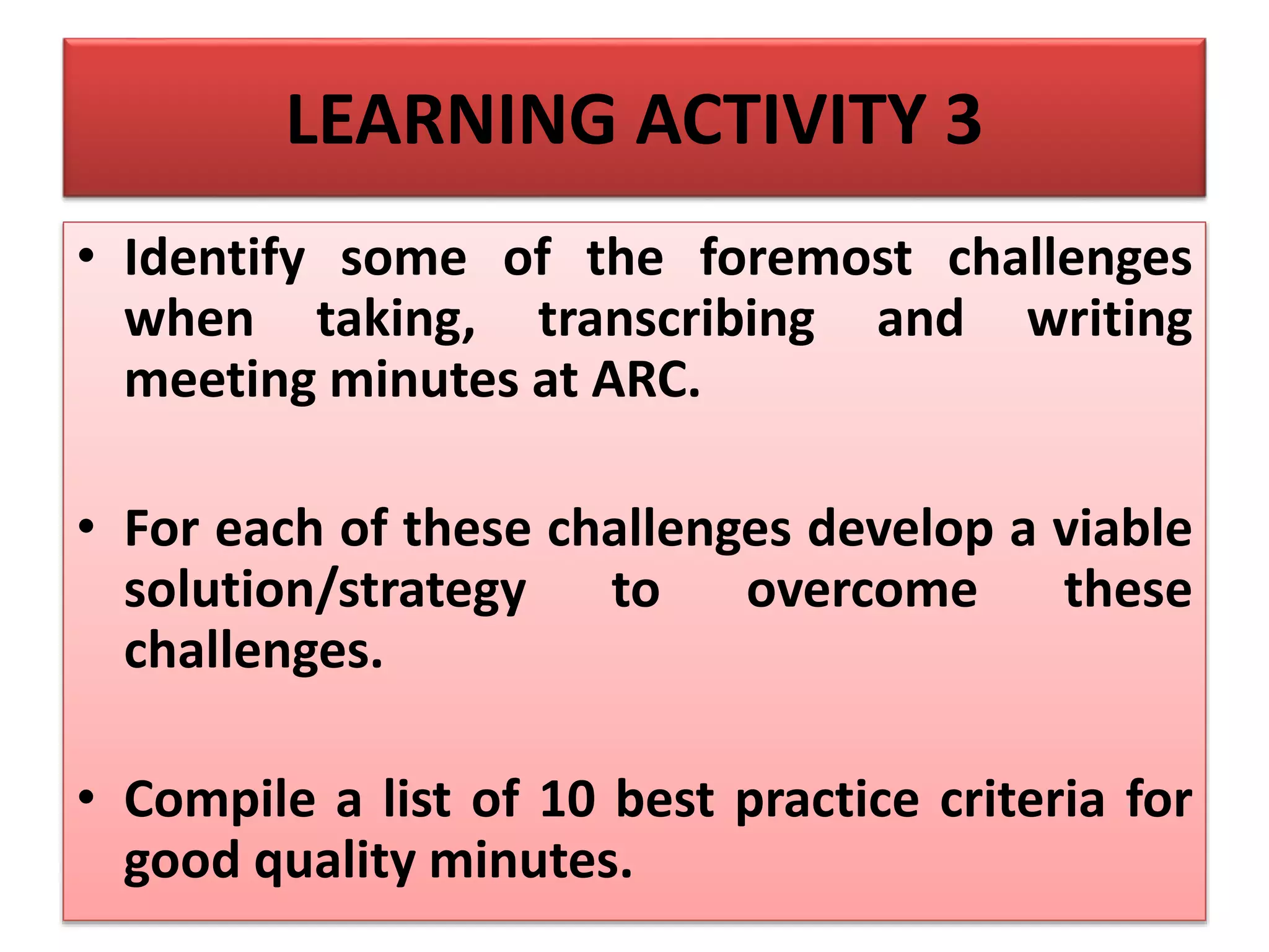 Best Practice Minute-Taking Principles, Skills, Criteria and Process | PPT
