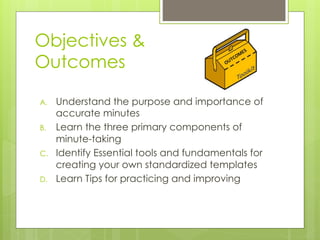 Minute by Minute: Learning the Skill of Taking Meeting Minutes | PDF