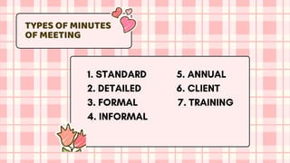 Basic things to know about the Minutes of the Meeting | PPTX